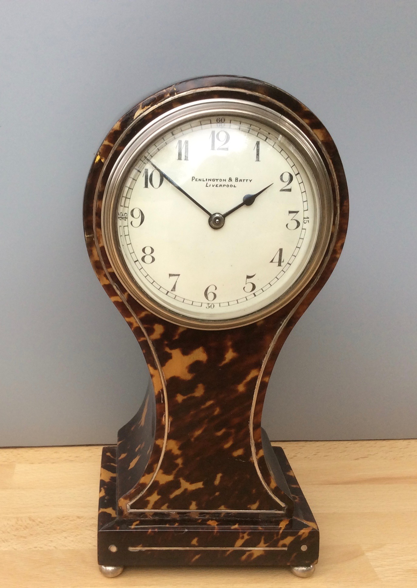 Edwardian Tortoiseshell Balloon Clock | Olde Time Antique Clocks and ...