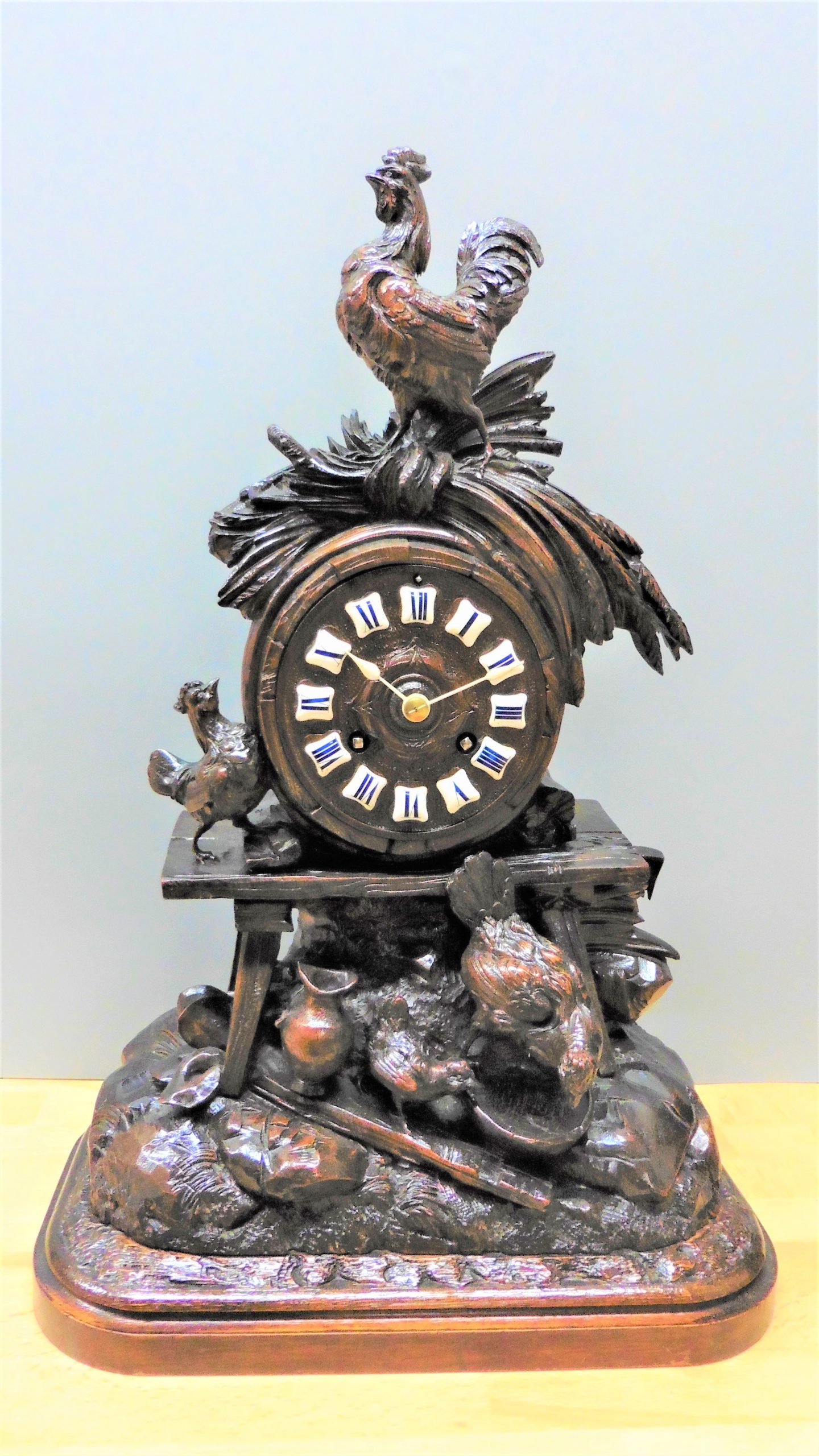 Black Forest Carved Mantel Clock | Olde Time Antique Clocks and Barometers