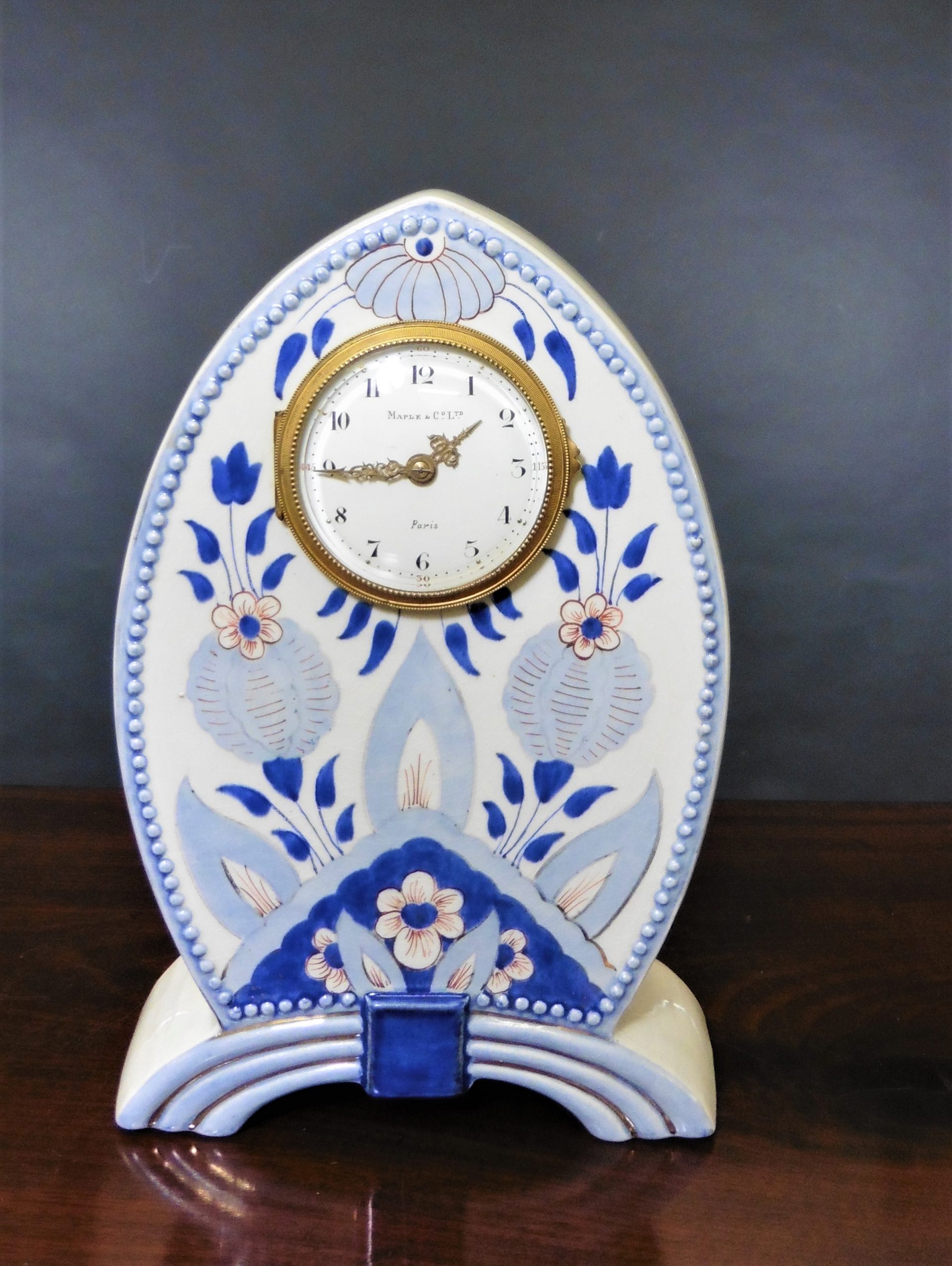 Art Nouveau Ceramic Mantel Clock | Olde Time Antique Clocks and Barometers